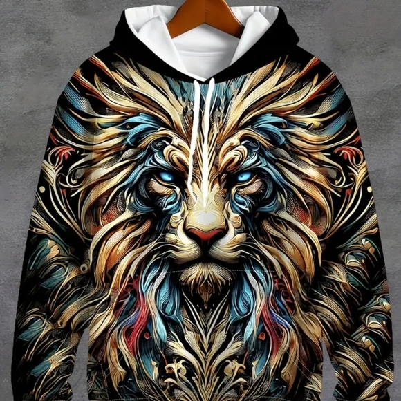 FashioNyuma | Shirts | Mens Multicolor Graphic Hoodie | Poshmark